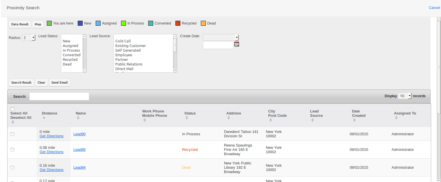 Proximity Search Suitecrm Module